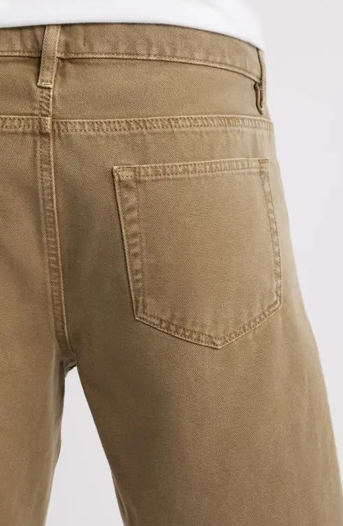 FRAME Raw Hem Relaxed Denim Shorts - Light Brown