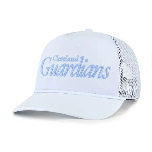 '47 Cleveland Guardians Foundation Script Hitch Adjustable Trucker Hat - Light Blue