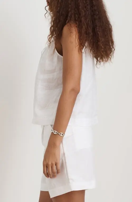 ALEX MILL Sidney Tie Neck Sleeveless Linen Top