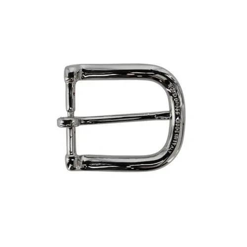 Trafalgar 30mm Italian Rippled Textured Solid Brass Harness Belt Buckle - Shiny Nickel