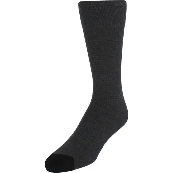 Trafalgar Alderic Birdseye Patterned Merino Wool Socks - Charcoal And Grey