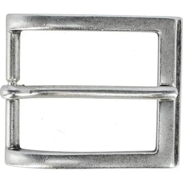 Trafalgar 35mm Solid Brass Italian Classic Arched Rectangular Harness Belt Buckle - English Silver