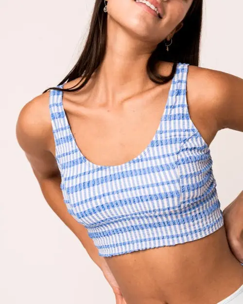 NANI Avant Crop Swim Top - Gingham
