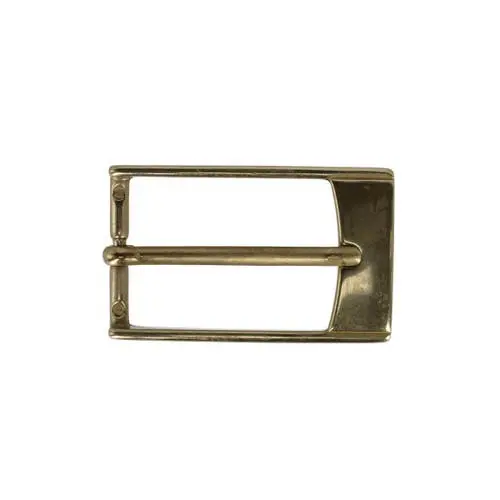 Trafalgar 30mm Elongated Rectangular Solid Brass Italian Harness Belt Buckle - Polished Brass