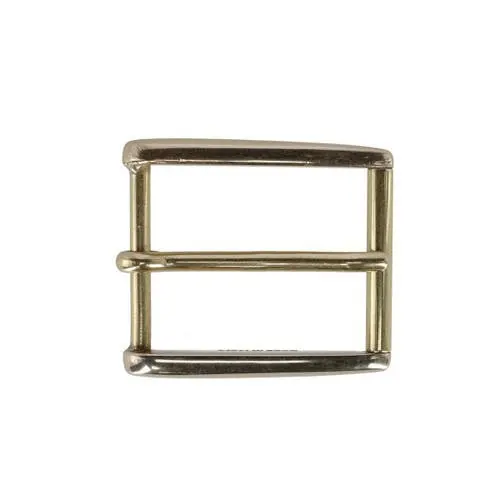 Trafalgar 35mm Rectangular Classic Solid Brass Roller Harness Belt Buckle - Polished Brass