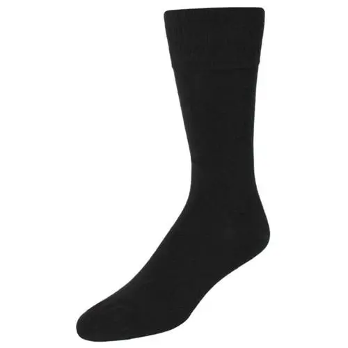 Trafalgar Santana Solid Mid-calf Merino Wool Socks - Black