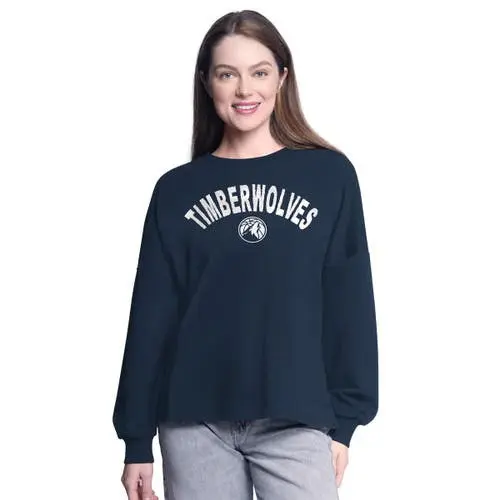 G-III 4HER BY CARL BANKS Minnesota Timberwolves Athletic Pullover Sweatshirt