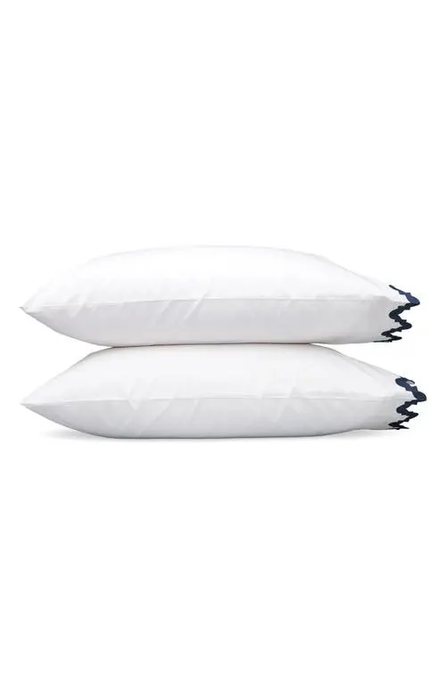 MATOUK Aziza Set Of 2 Pillowcases - Navy