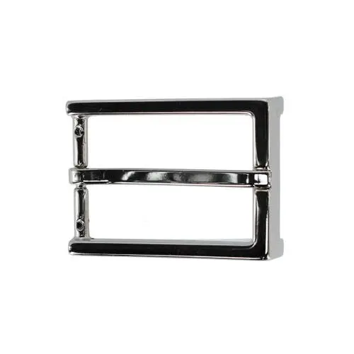 Trafalgar 35mm Italian Classic Rectangular Sold Brass Harness Belt Buckle - Shiny Nickel