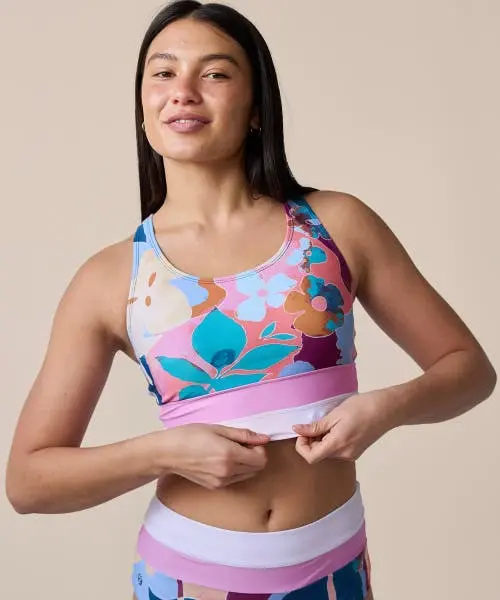 NANI Cut Back Crop Swim Top - Cambria