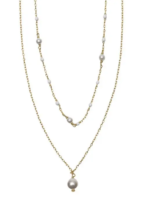 Argento Vivo Faux Pearl & Bead Chain Layered Necklace - Gold