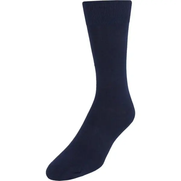 Trafalgar Sasha Mid-calf Pima Cotton Socks - Navy Blue