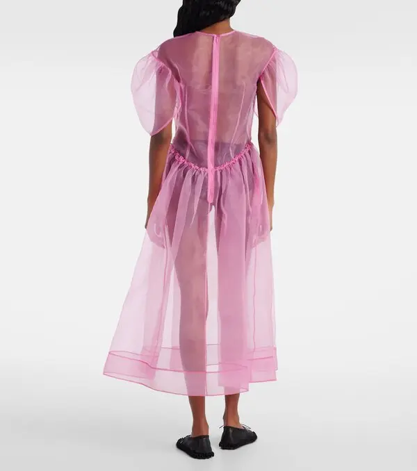 Simone Rocha Printed Organza Midi Dress