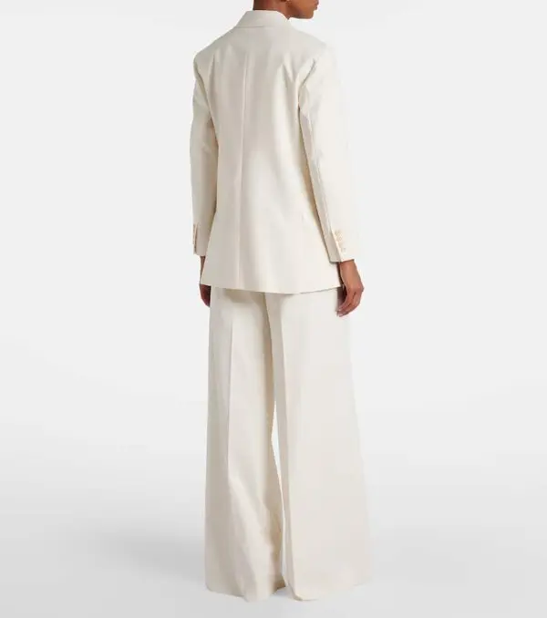 Max Mara Suez Double-breasted Cotton-blend Blazer - White