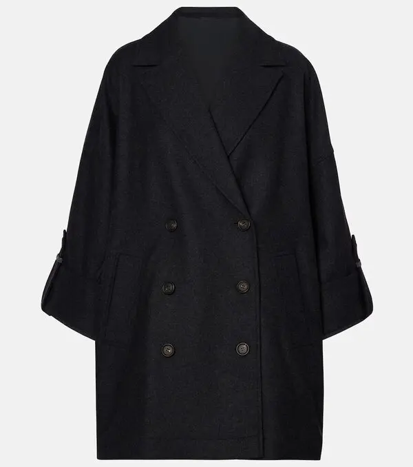 Brunello Cucinelli Oversized Wool Coat - Grey
