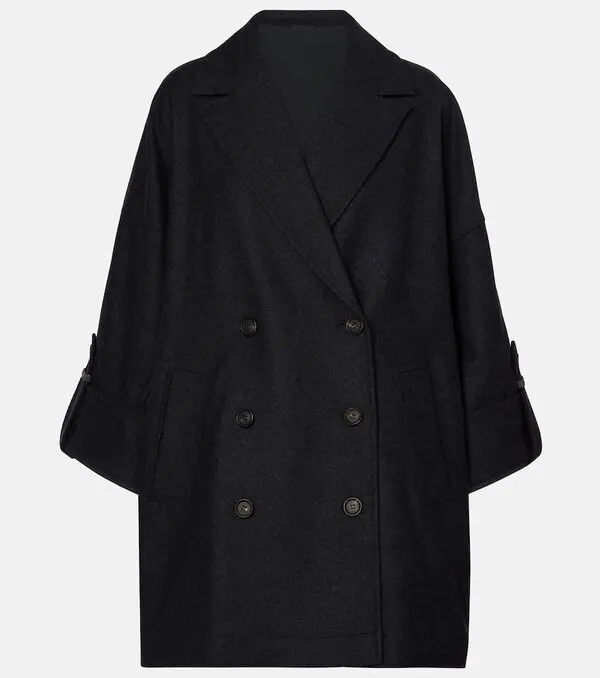 Brunello Cucinelli Oversized Wool Coat - Grey