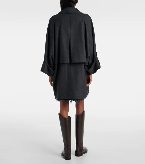Brunello Cucinelli Oversized Wool Coat - Grey