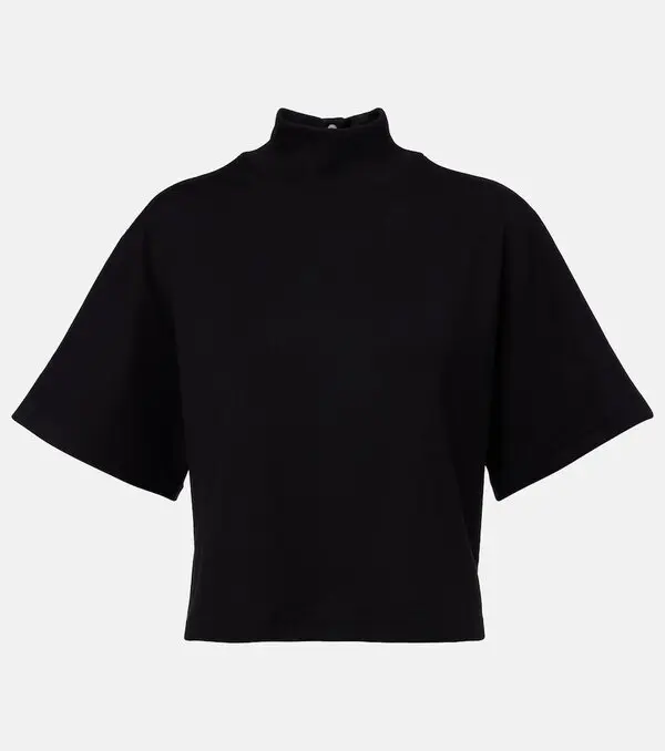 Alaïa High-neck Cotton Jersey T-shirt - Black