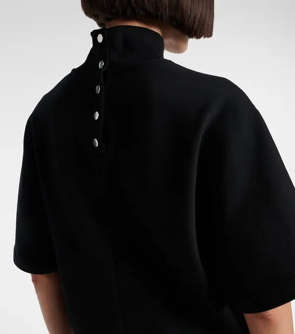 Alaïa High-neck Cotton Jersey T-shirt - Black
