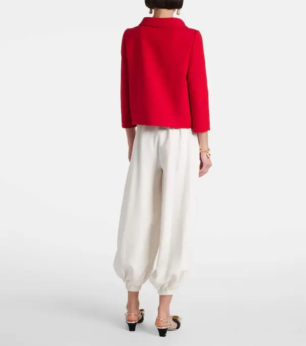 Valentino Garavani Crepe Couture Embellished Blazer - Red