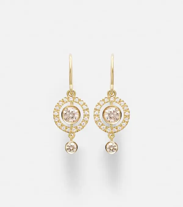Ileana Makri Orbit 18kt Drop Earrings With Diamonds - Gold