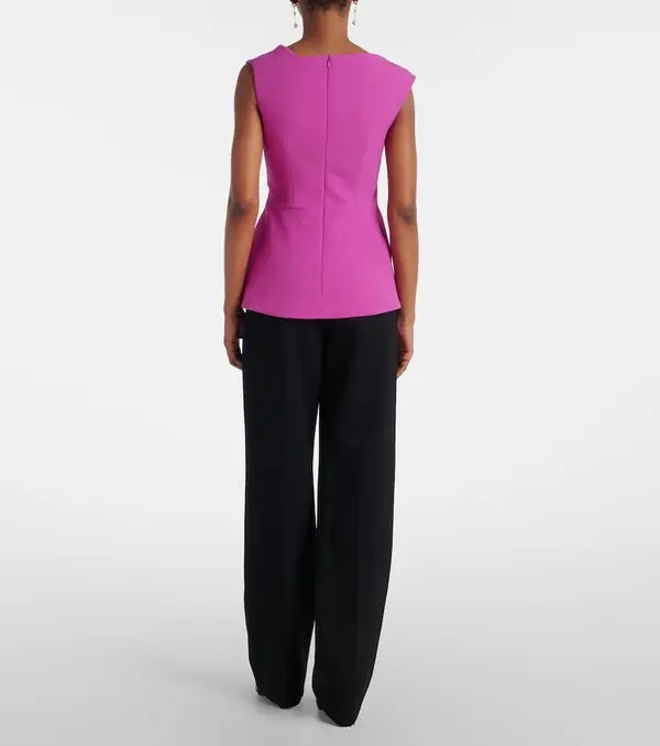 Safiyaa Farrah Draped Crepe Top - Pink