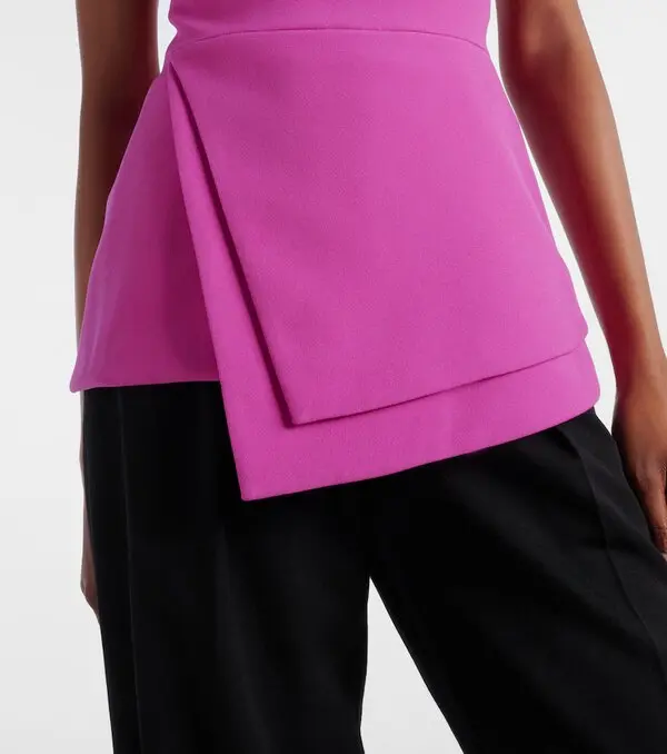 Safiyaa Farrah Draped Crepe Top - Pink