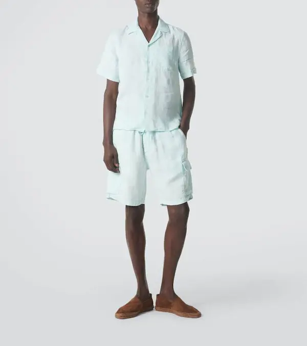 Vilebrequin Linen Cargo Shorts - Blue