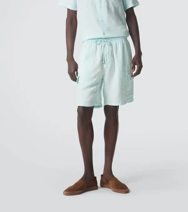 Vilebrequin Linen Cargo Shorts - Blue
