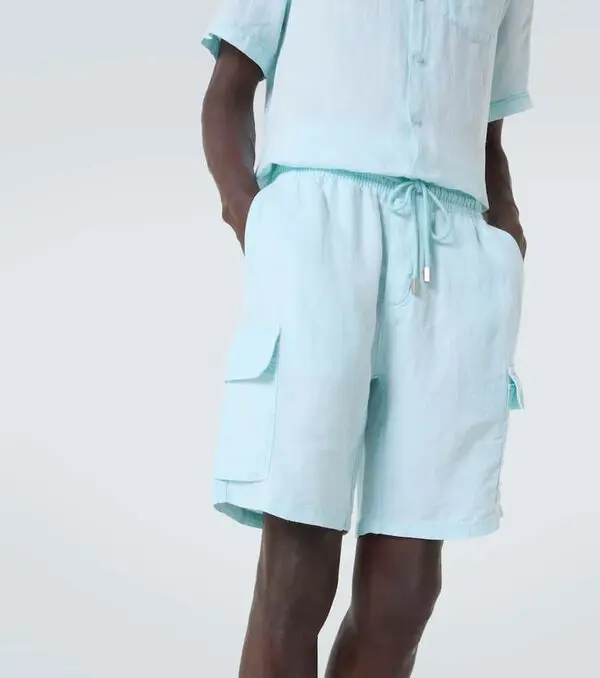 Vilebrequin Linen Cargo Shorts - Blue