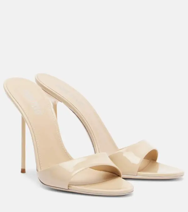 Paris Texas Lidia 105 Patent Leather Mules - Beige