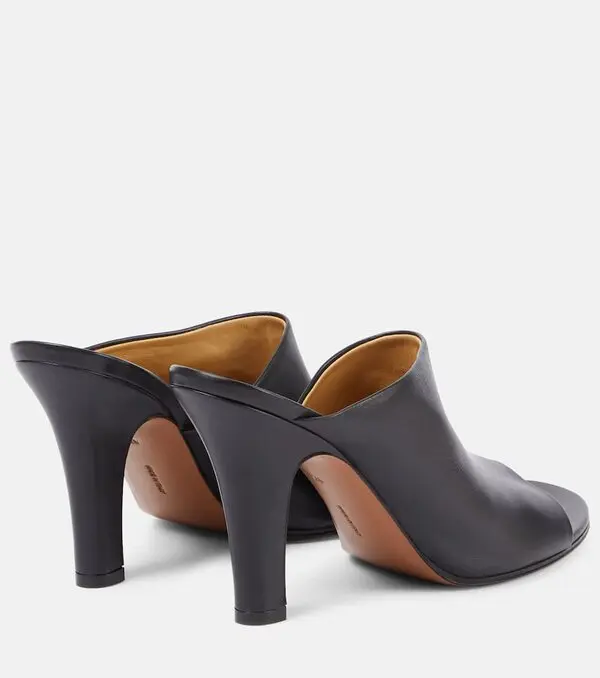 THE ROW Signum 90 Leather Mules - Black