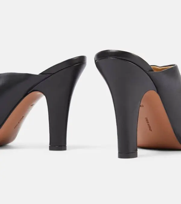 THE ROW Signum 90 Leather Mules - Black