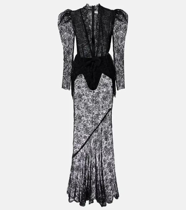 Alessandra Rich Lace Maxi Gown