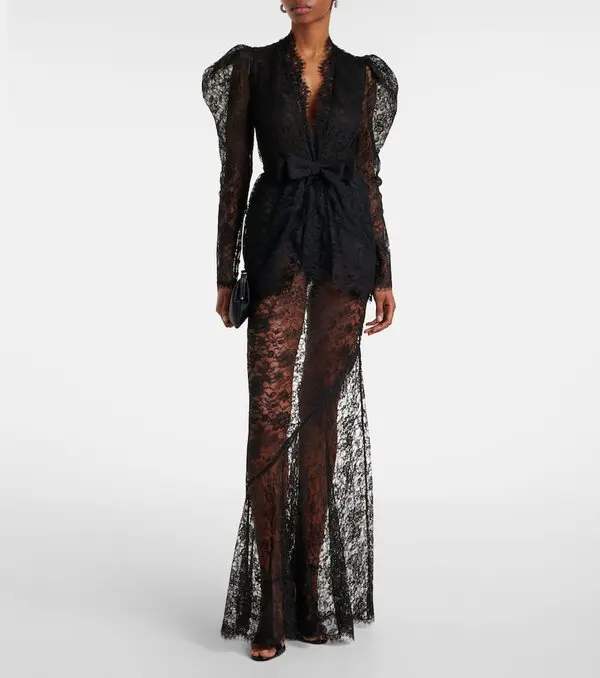 Alessandra Rich Lace Maxi Gown