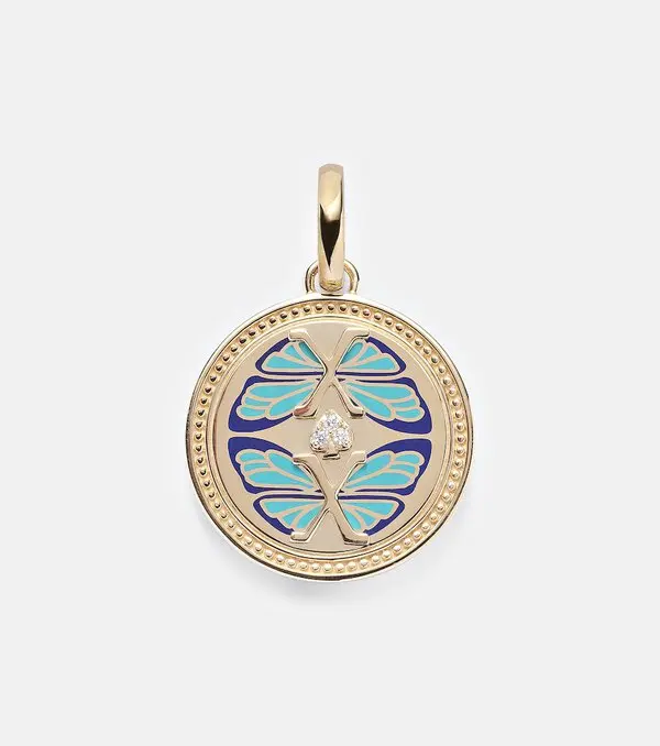 FOUNDRAE Reverie Medium Pendant With Diamonds And Ceramic - Gold