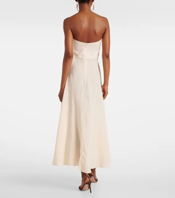 Johanna Ortiz Embellished Linen Maxi Dress