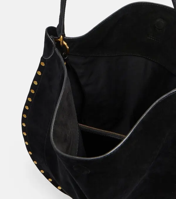 Isabel Marant Étoile Oskan Soft Medium Suede Shoulder Bag - Black