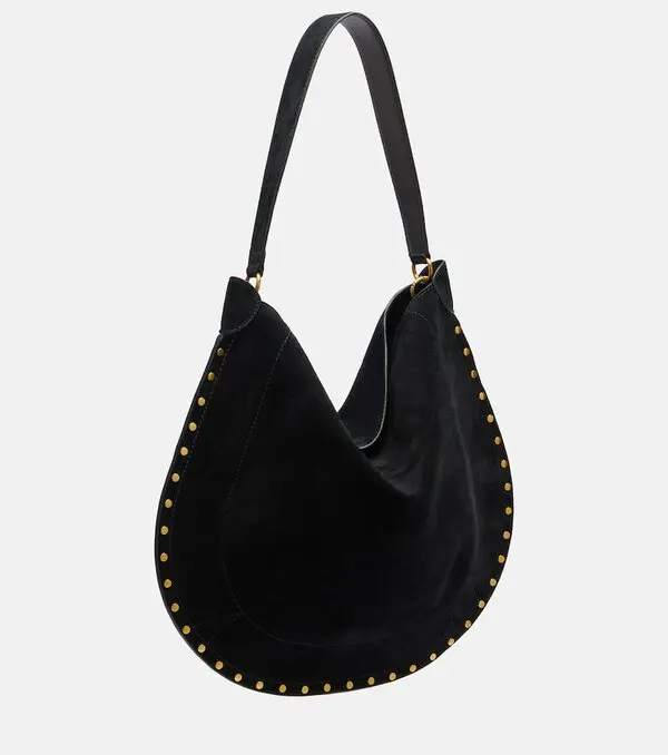 Isabel Marant Étoile Oskan Soft Medium Suede Shoulder Bag - Black