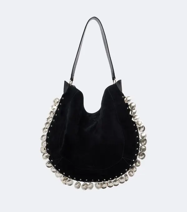 Isabel Marant Étoile Oskan Soft Medium Suede Shoulder Bag - Black