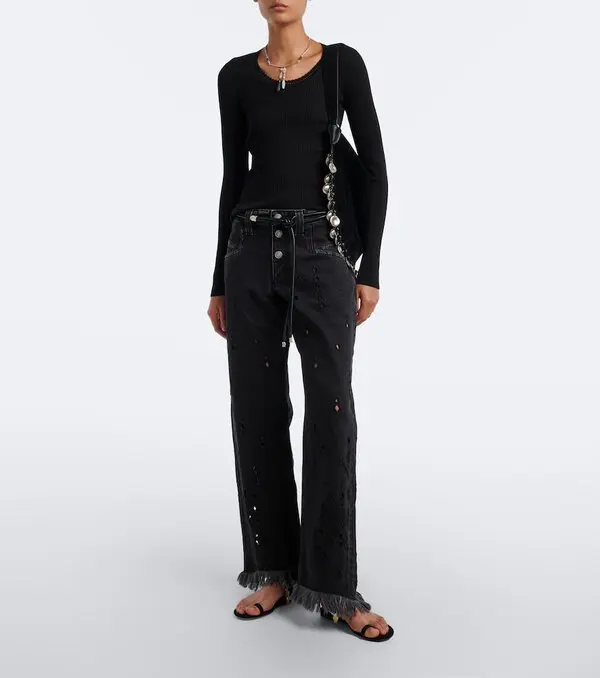 Isabel Marant Étoile Oskan Soft Medium Suede Shoulder Bag - Black