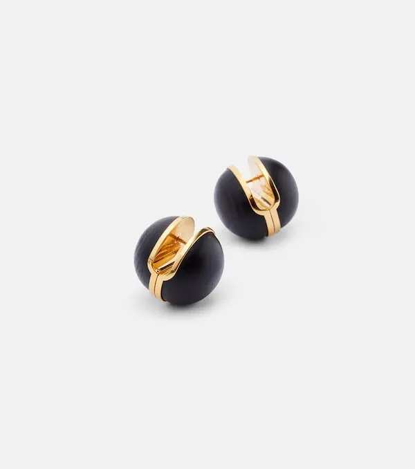 Alaïa Sphere Wood Earrings - Brown