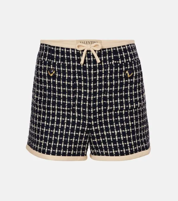 Valentino Garavani Checked Wool-blend Shorts