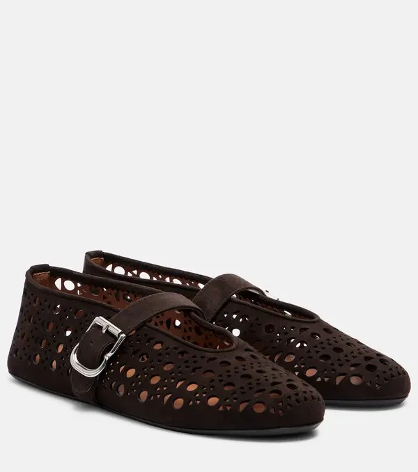 Alaïa Vienne Suede Ballet Flats - Brown