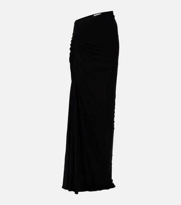 Alaïa Gathered Jersey Maxi Skirt - Black