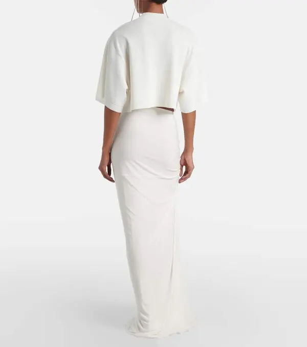 Alaïa Draped Maxi Skirt - White