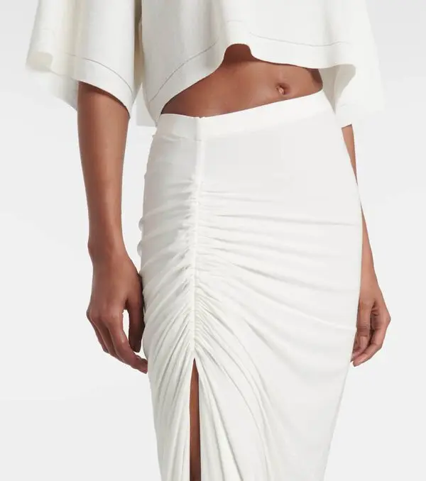Alaïa Draped Maxi Skirt - White