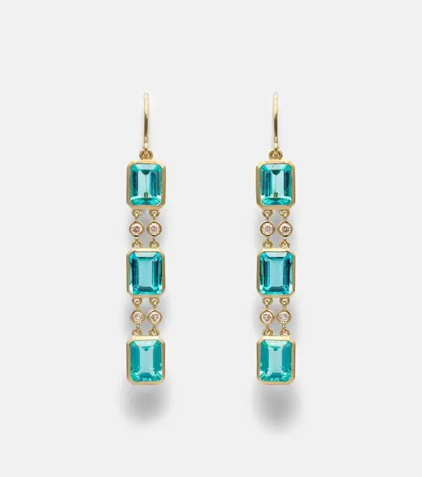 Ileana Makri Sofia Apatite And Diamond Drop Earrings - Multicoloured