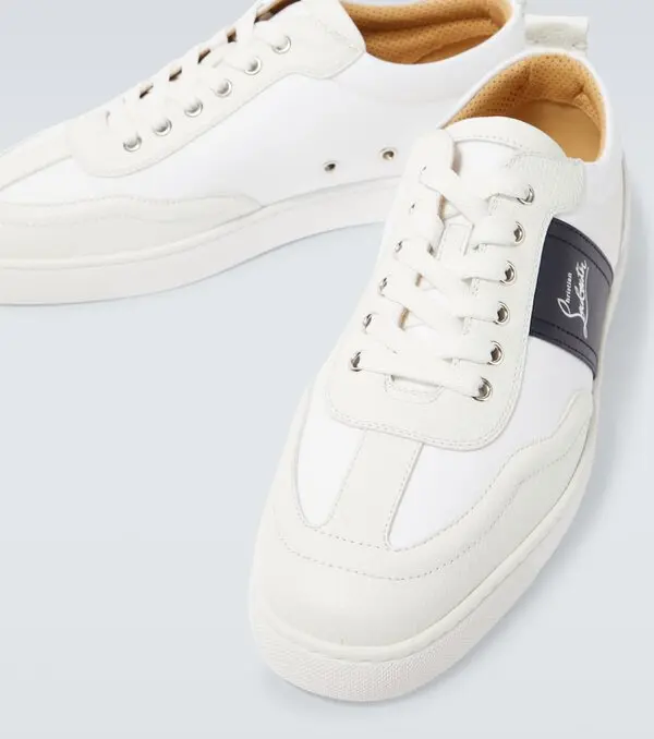 CHRISTIAN LOUBOUTIN Retero Leather And Canvas Sneakers - White