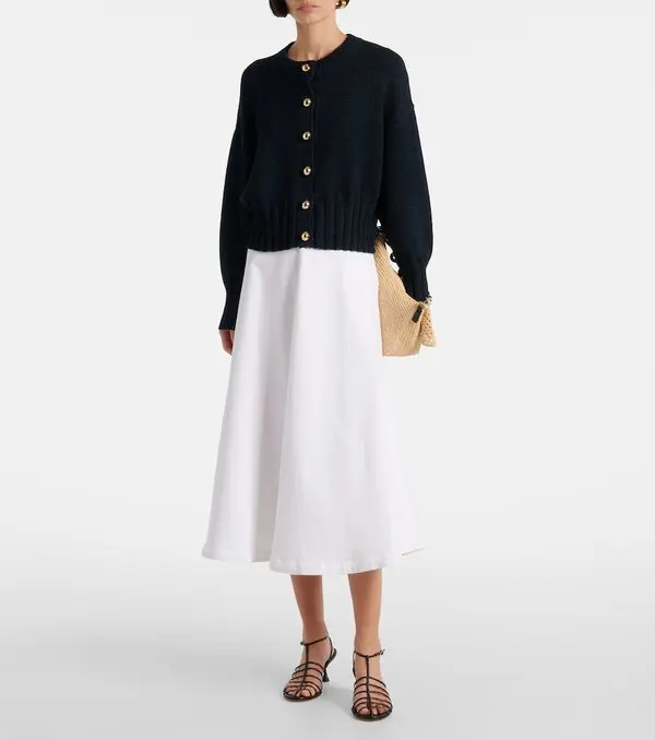 Altuzarra Varda Cotton-blend Midi Skirt - White
